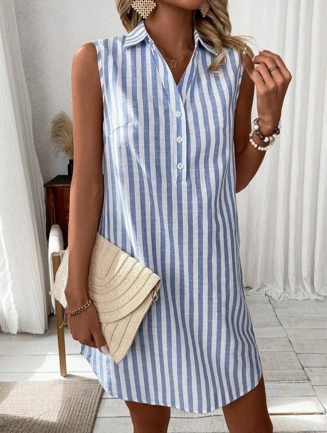 Laurienne Striped Shirt Dress – Maxwell Carter