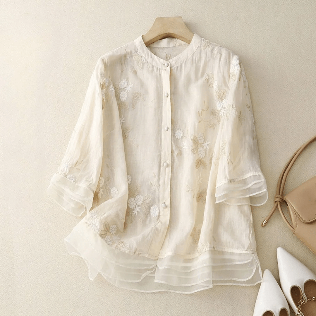 Laurienne Linen Blouse – Maxwell Carter